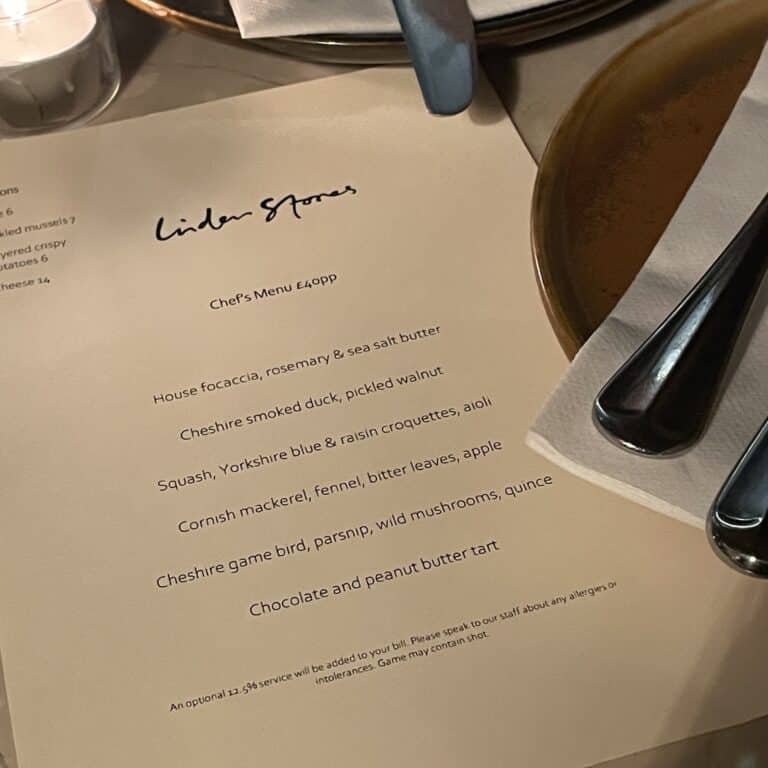 Linden Stores Knutsford - The Chef's Menu Review